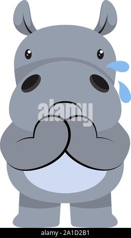 Cartoon funny baby hippo sitting Stock Vector Image & Art - Alamy