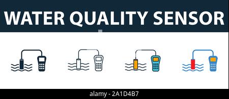 Water Sensor icon set. Premium symbol in different styles from sensors ...