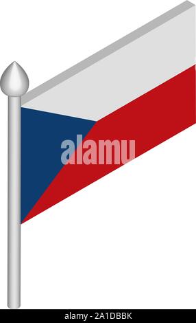 Czech Republic flag icon isometric vector. Castle travel. Praga culture ...