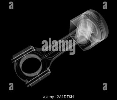Piston X-Ray style. Isolated on black background. 3D illustration Stock ...