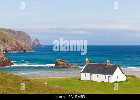 Kearvaig Bay and bothy , Cape Wrath peninsula, Sutherland Stock Photo ...