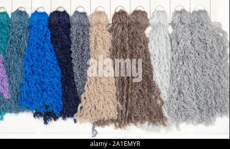 Yarn thread samples color card Stock Photo - Alamy