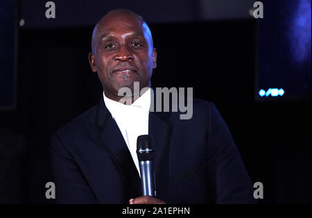 Nigel Benn during a press conference at The Tottenham Hotspur Stadium ...