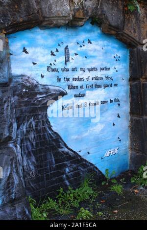 Street Art - Sheffield Sheaf Quay - Five Weirs Walk - Canal side Stock ...