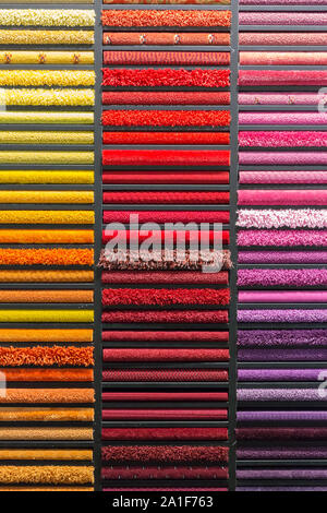 color palette with thread samples on textile production Stock Photo - Alamy