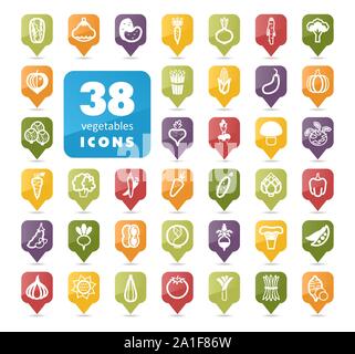 Eggplant flat vector pin map icon. Map pointer. Map markers. Vegetable vector illustration eps ...