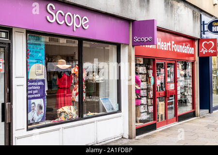 The Scope charity shop in Morley, Leeds, West Yorkshire UK Stock Photo - Alamy