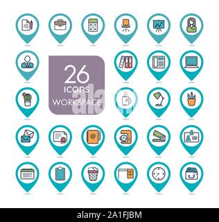 computer folder pointer coffee cup social media Stock Vector Image ...