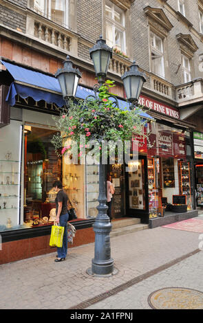 Hungary Budapest Váci Street shop typical architecture Stock Photo - Alamy