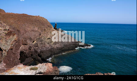 Cala Raja. In the background, finger coral. Littoral Natural Park of ...