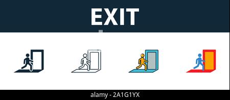Set of symbols for fire escape evacuation plans. Legend with location ...