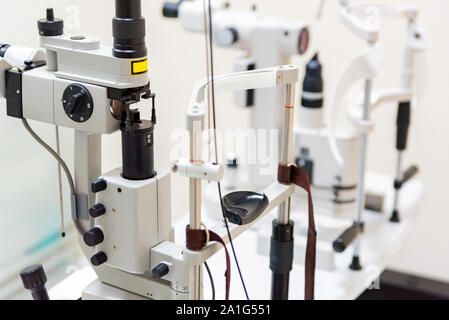 Elements of optical medical devices used in ophthalmology close Stock ...