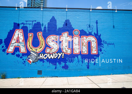 Colorful graffiti wall art murals in Austin, Texas Stock Photo - Alamy