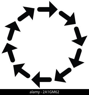 Circular arrows for cycle, repeat themes. Progress, process, procedure concept pointer design ...
