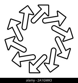 Circular arrows for cycle, repeat themes. Progress, process, procedure concept pointer design ...