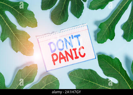 Text sign showing Don T Panic. Business photo showcasing to avoid ...