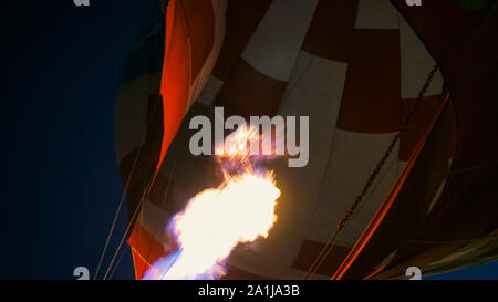 Fire from gas jet burner. Flame jet, streams of flame at night Stock ...