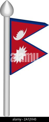 NEPAL Flag vector illustration, official color, National flag, symbol ...