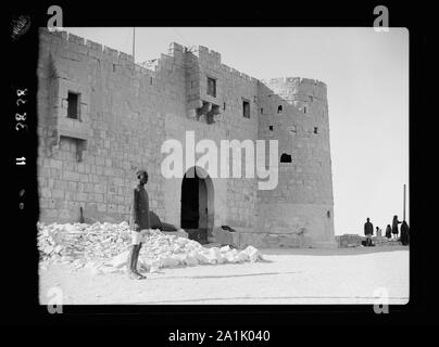 Nekhel. Ancient pilgrim fortress showing main entrance and corner tower ...