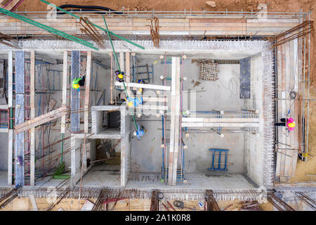 Top view of skyscraper building basement construction site Stock Photo ...