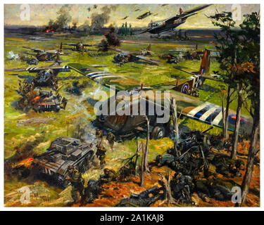 British, WW2, Artwork, Invasion scene, in, Far East, painting by ...