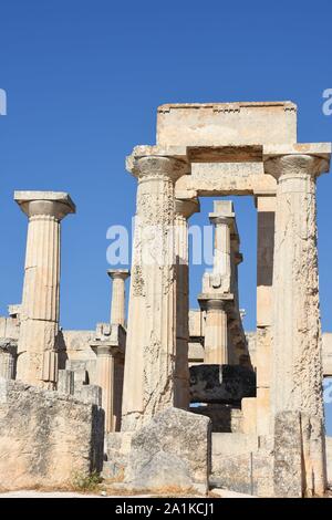phaia temple in Egina island in Greece Stock Photo - Alamy