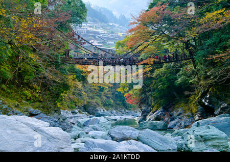 Iya valley and Kazurabashi vine bridge, Tokushima, Shikoku, Japan Stock ...