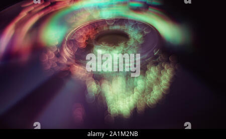 Beautiful abstract circle of shine with particle space background Stock ...