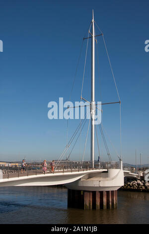 Foryd / Voryd Harbour and Bridge, Rhyl as seen from the newly completed ...