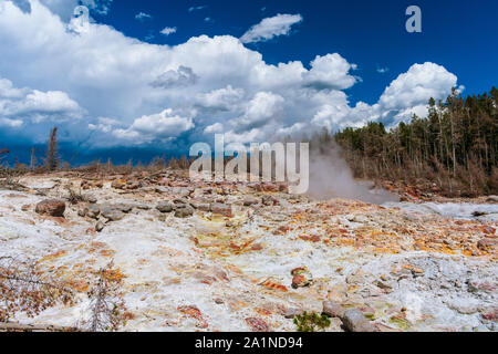 Steamboat geyser, Yellowstone National Park, Wyoming, U.S.A., 1972 ...