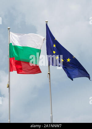 Flag of Bulgaria and the European Union Stock Photo - Alamy