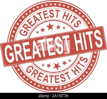 Greatest hits sign or stamp on white background, vector illustration ...