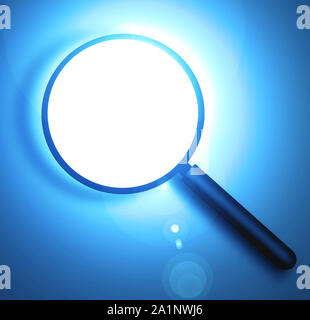 Close up of Magnifying glass, 2D digital art Stock Photo - Alamy