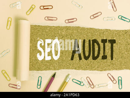 Handwriting text writing Seo Audit. Conceptual photo Search Engine Optimization validating and ...