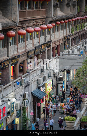 Xian, China - July 2019 : Crowds visiting the popular street food ...