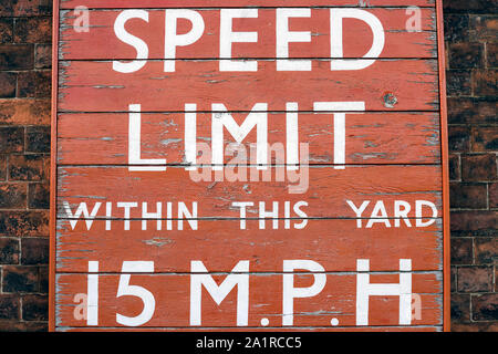 Railway speed limit sign, UK Stock Photo - Alamy