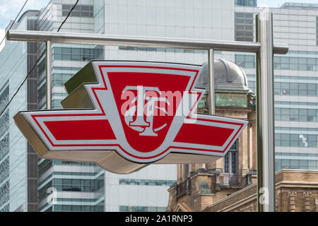 TTC Toronto Transit Commission Sign, at Dundas Subway Station Stock ...