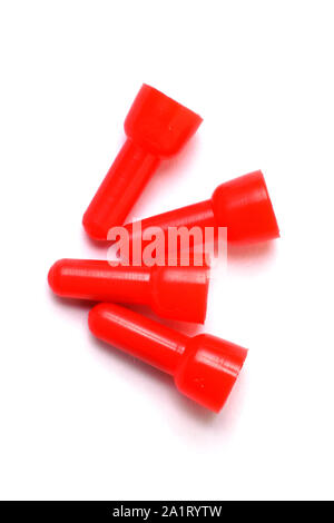 Electrical wire fastener components,isolated on white background Stock ...