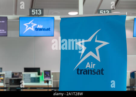 Inside Toronto Pearson Intl. Airport, Terminal 1 by the check-in desks ...