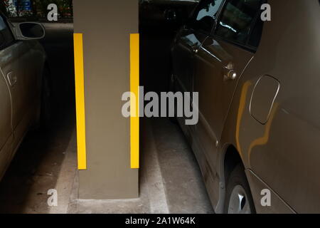 Corner guard or column protector made from stainless steel plates and ...