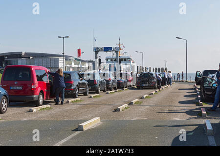 Norderney Harbour, ferry terminal, Wadden Sea, aerial view, Norderney ...