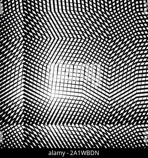 Warp, free-form reticular array, matrix of lines. Complex geometric net ...