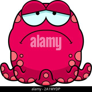 A cartoon illustration of a octopus looking sad Stock Vector Image ...