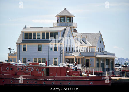 Old Coast Guard Station, now a museum, and Umpqua Lighthouse.Oregon ...