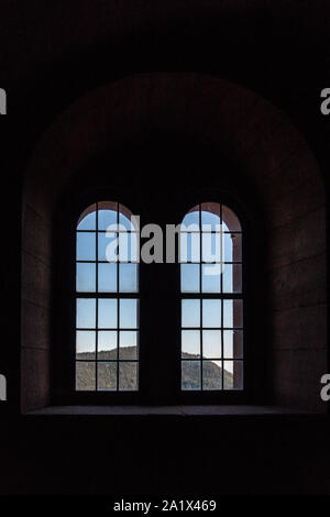 Windows of an old castle made of sandstone Stock Photo - Alamy