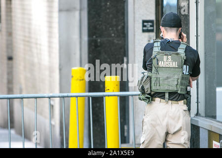 New York City, 9/27/2019: US federal agent and a Secret Service agent ...