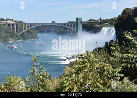 Rainbow Bridge between Canada and USA over the Niagara River in Niagara ...