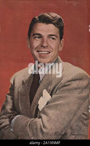 RONALD REAGAN (1911-2004) American film actor and later President with ...
