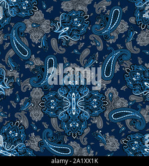 Paisley seamless pattern in ethnic style. Abstract vintage pattern with ...