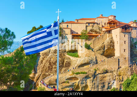 Greek Orthodox Church flag Mount Athos religious symbol Stock Photo - Alamy